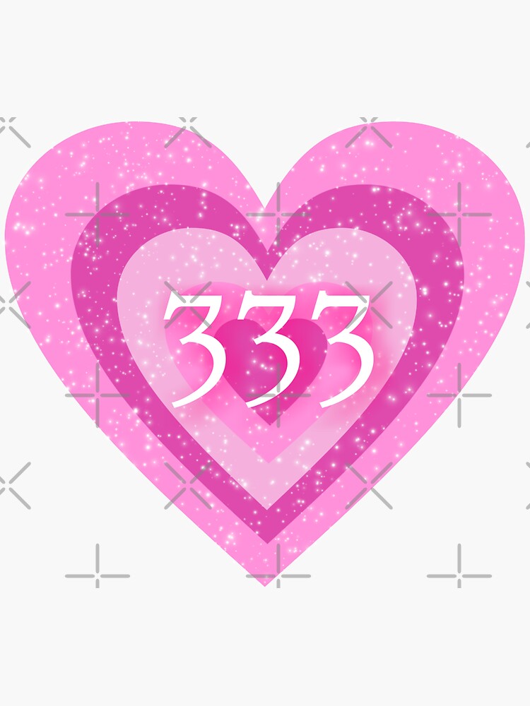 "angel number 333 heart" Sticker by venusbyliv | Redbubble