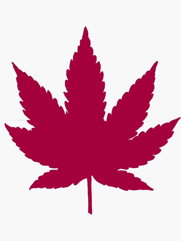 "Red Pot Leaf" Sticker by natasha-nirvana | Redbubble