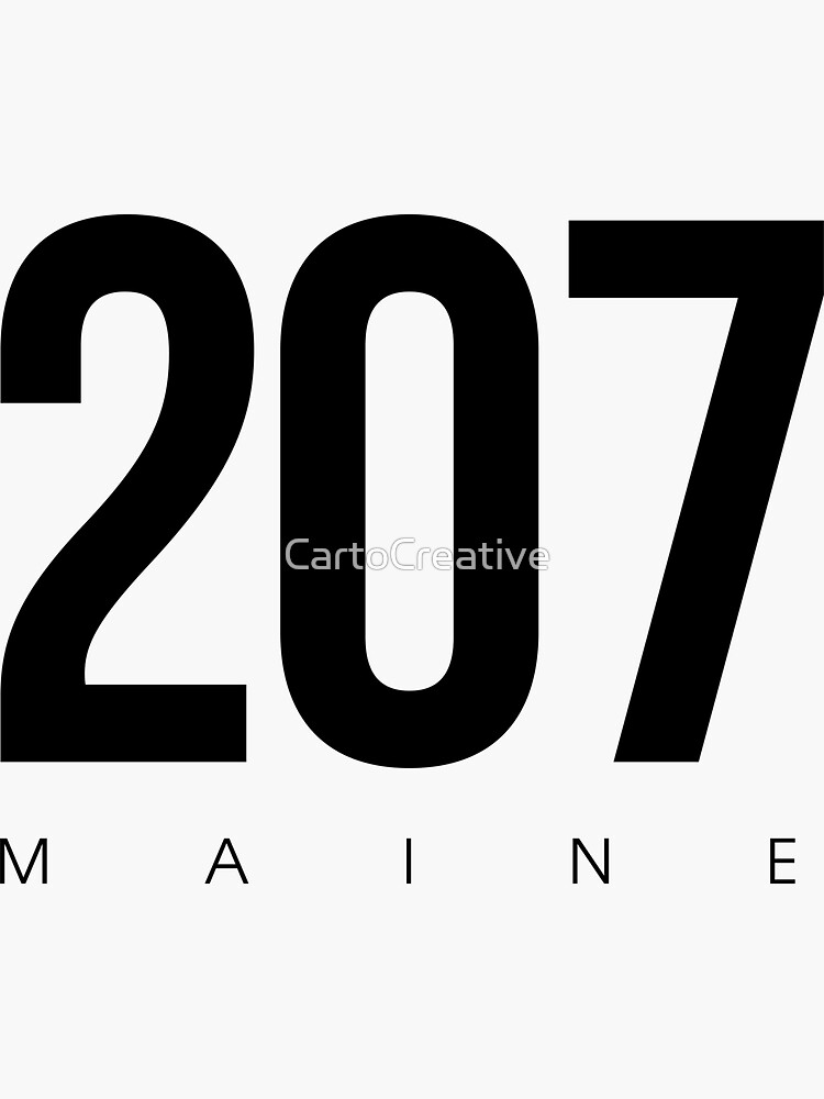 "Maine - 207 Area Code" Sticker for Sale by CartoCreative | Redbubble