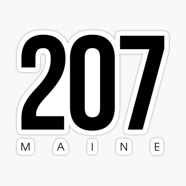 "Maine - 207 Area Code" Sticker for Sale by CartoCreative | Redbubble