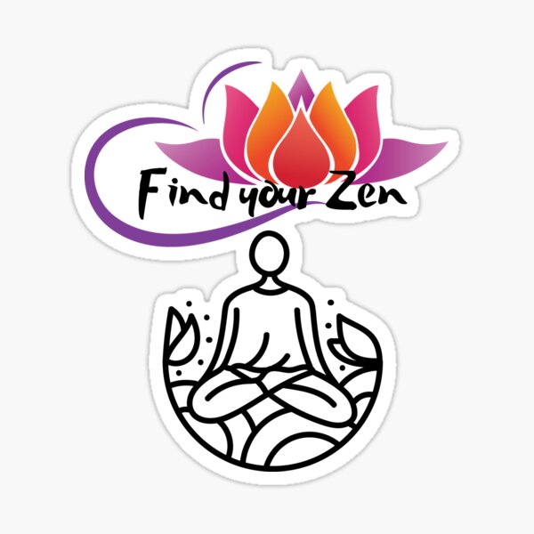 "Find Your Zen" Sticker for Sale by sebastiano01 | Redbubble
