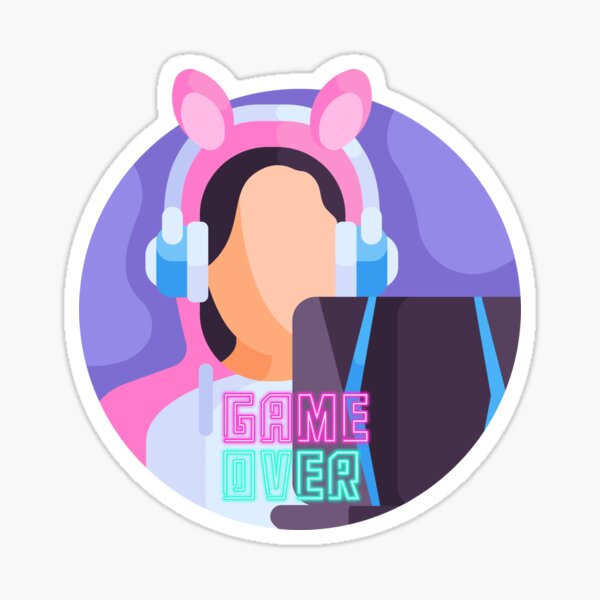 "Gamer Girl, Game Over" Sticker by Petunyami | Redbubble