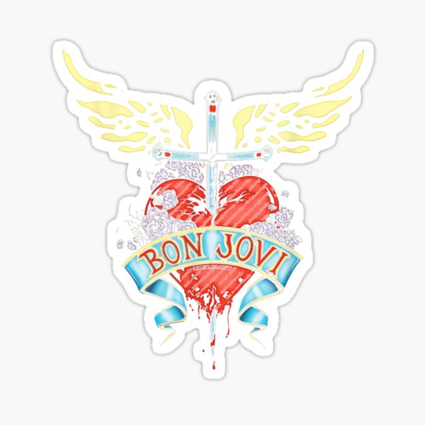 "Bon Jovi Daggered" Sticker by z3boula | Redbubble