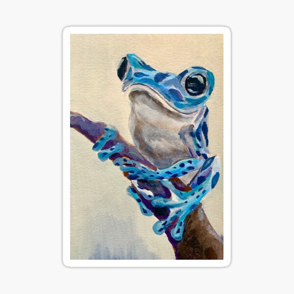 "Blue Frog " Sticker by CampArtwork | Redbubble