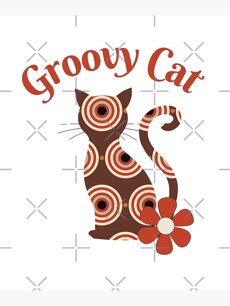 "Retro Groovy Cat" Poster for Sale by HappyLifeCreate | Redbubble