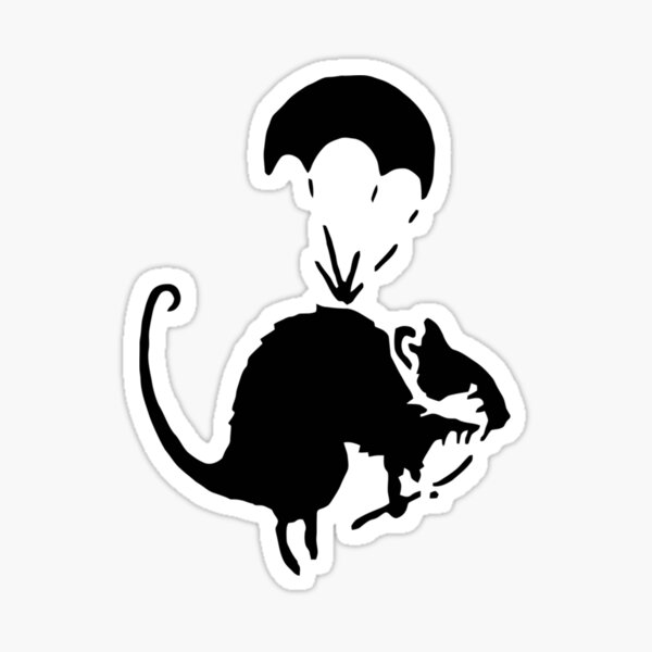 "Banksy Rat Parachute| Perfect Gift" Sticker for Sale by sylviazama ...