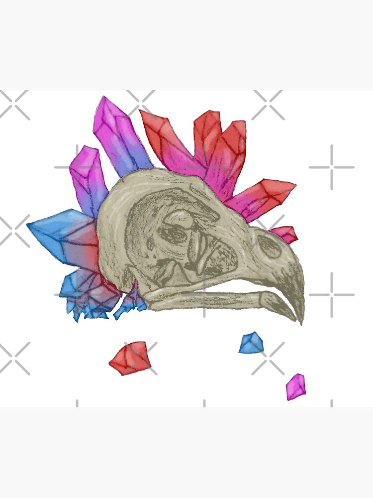 "Hawk Skull with Crystal Clusters" Poster for Sale by TheDoughtyBlade ...