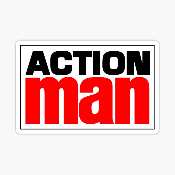 "Action Man - White background" Sticker for Sale by CellularSong ...