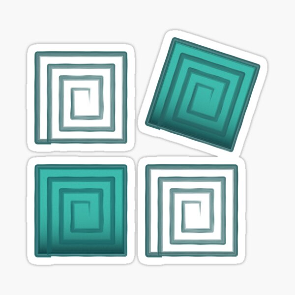 "Aztec Squares - Teal" Sticker by Grafixbytre | Redbubble