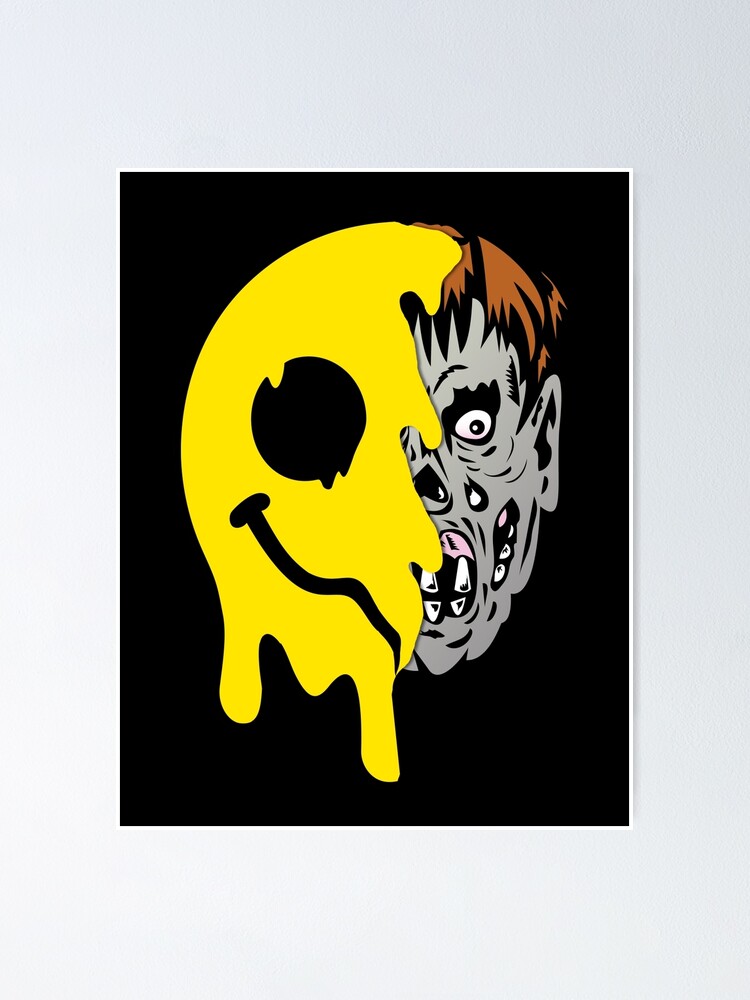 "Ripped face | Ripped effect | Zombie emoji | Melted effect" Poster for ...