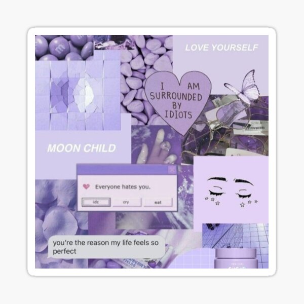 "White & Lavender Aesthetics " Sticker by fudgecream | Redbubble