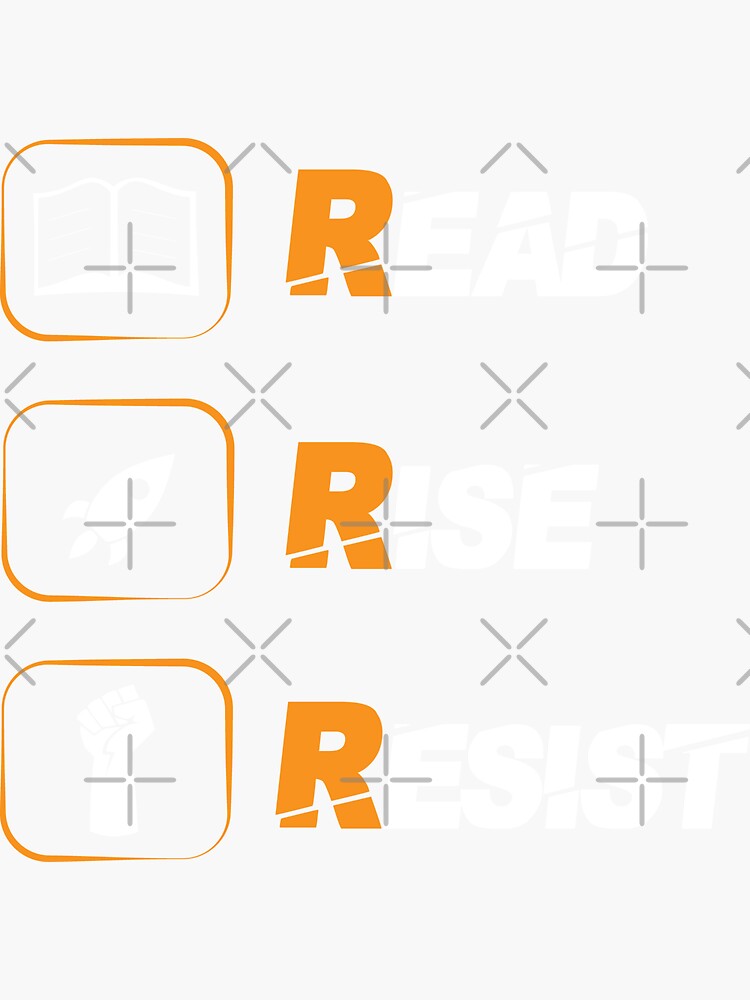 "Read Rise Resist - funny readers writers sayings" Sticker by Raiko-art ...