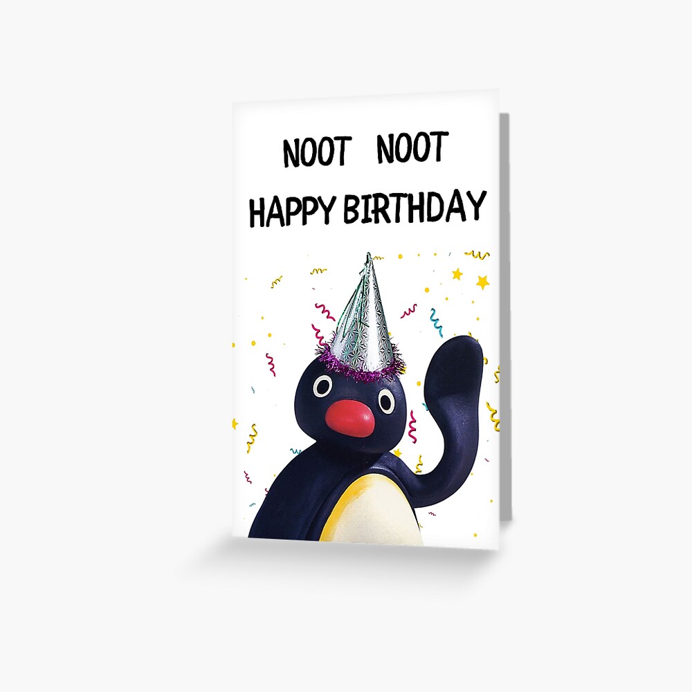 "pingu funny birthday gift card" Greeting Card for Sale by ...
