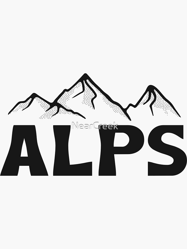 Pegatina «Los Alpes Cordillera Alpine Europa Silueta Negro» de ...