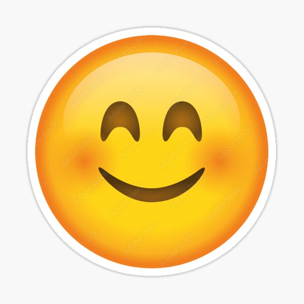 "happy face blushing" Sticker for Sale by angelesfrontado | Redbubble