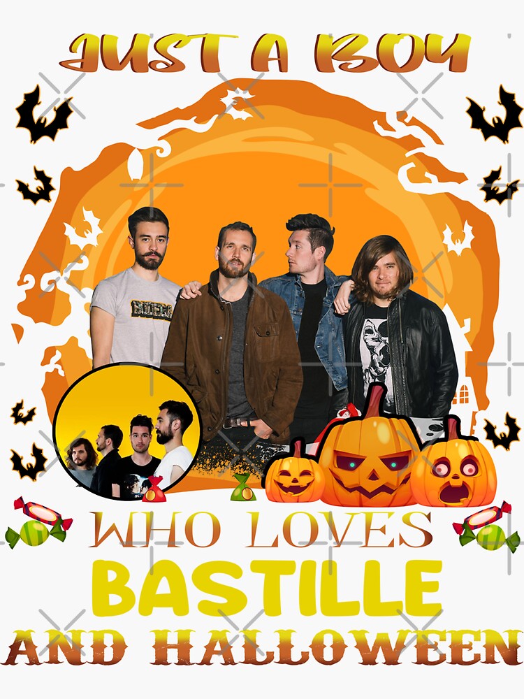 "Just A Boy Who Loves Bas.til,le And Halloween" Sticker by SarahRaaff ...