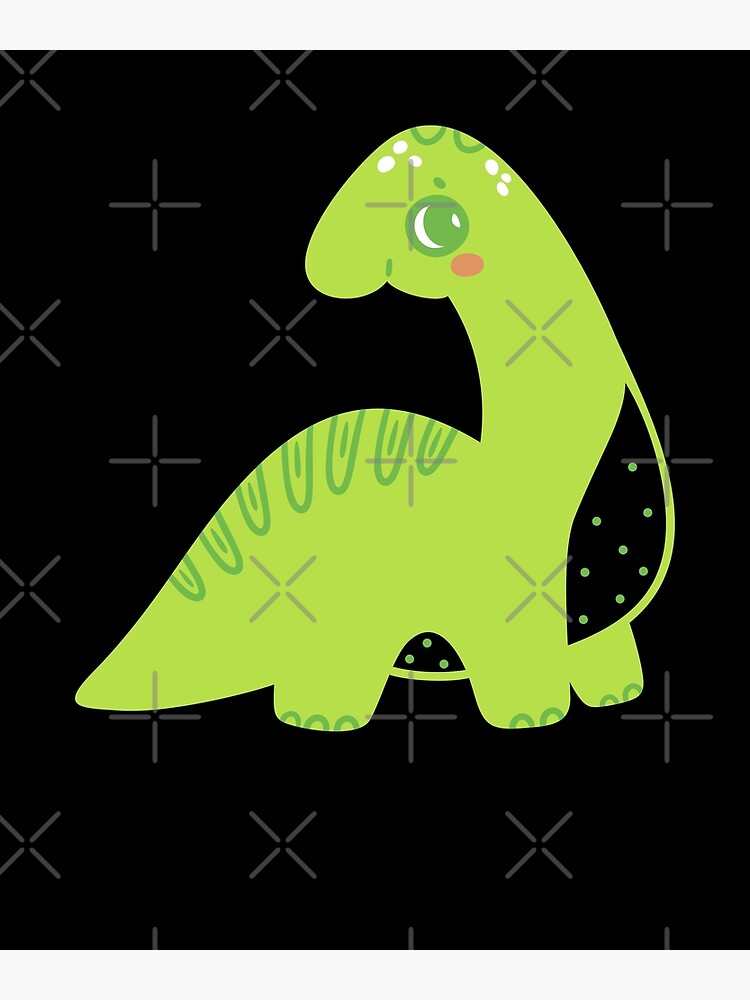 "Cute Little Green Dino Brachiosaurus" Poster for Sale by cerebration ...