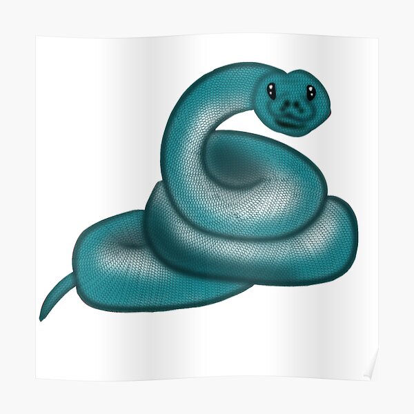 "Snake - Light Blue" Poster for Sale by 1Lilith-Green1 | Redbubble