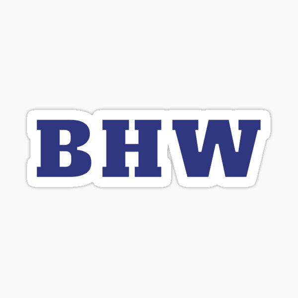 "BHW LOGO | BLUE & WHITE" Sticker by BYHISWILLBRAND | Redbubble