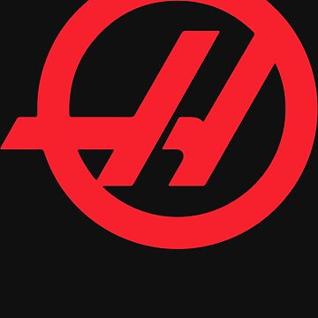 "Haas f team logo red black classic t shirt" Sticker for Sale by ...