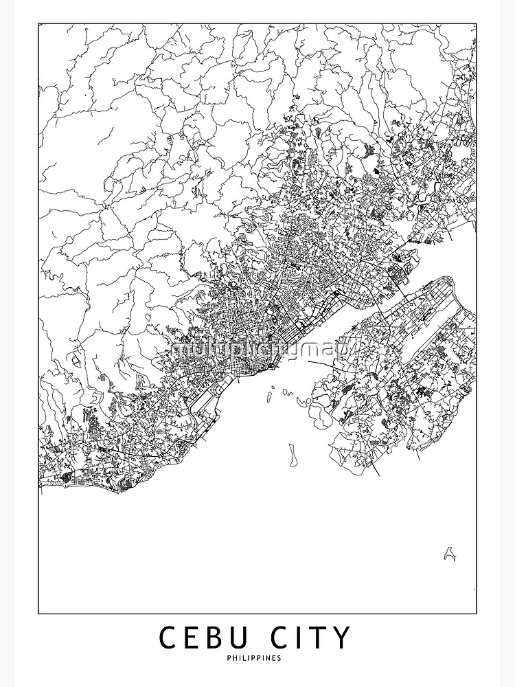 "Cebu City White Map" Poster by multiplicitymap | Redbubble