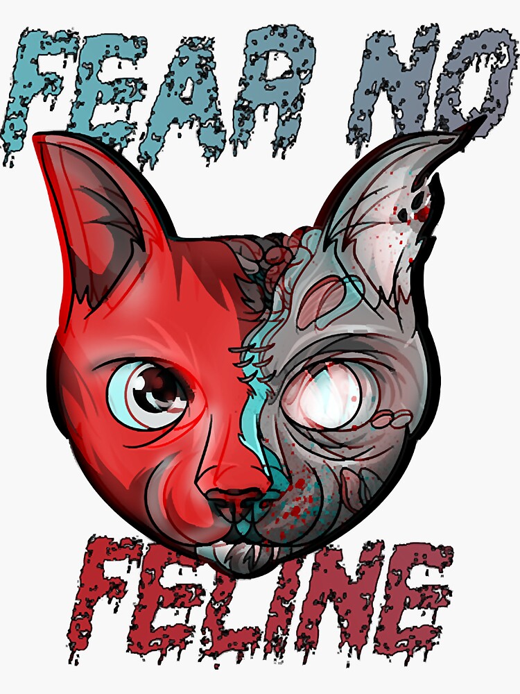 "Undead Cat - Zombie Kitten - Fear No Feline - Furry Glitch " Sticker ...