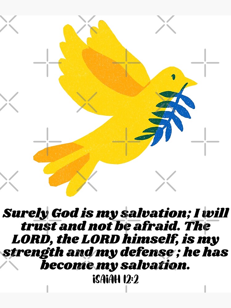 "Friedenstaube für die Ukraine - Bibeltext Jesaja 12:2" Fotodruck von ...