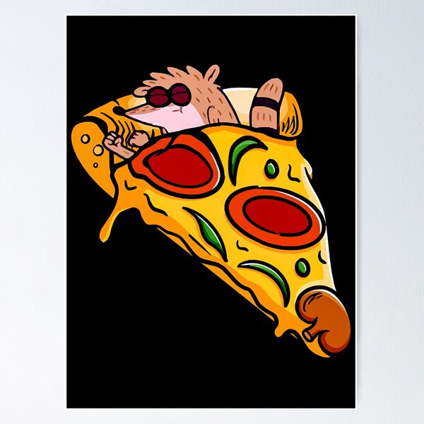 "Rigby Sleeping in Pizza, Regular Show Fan Art " Poster for Sale by ...