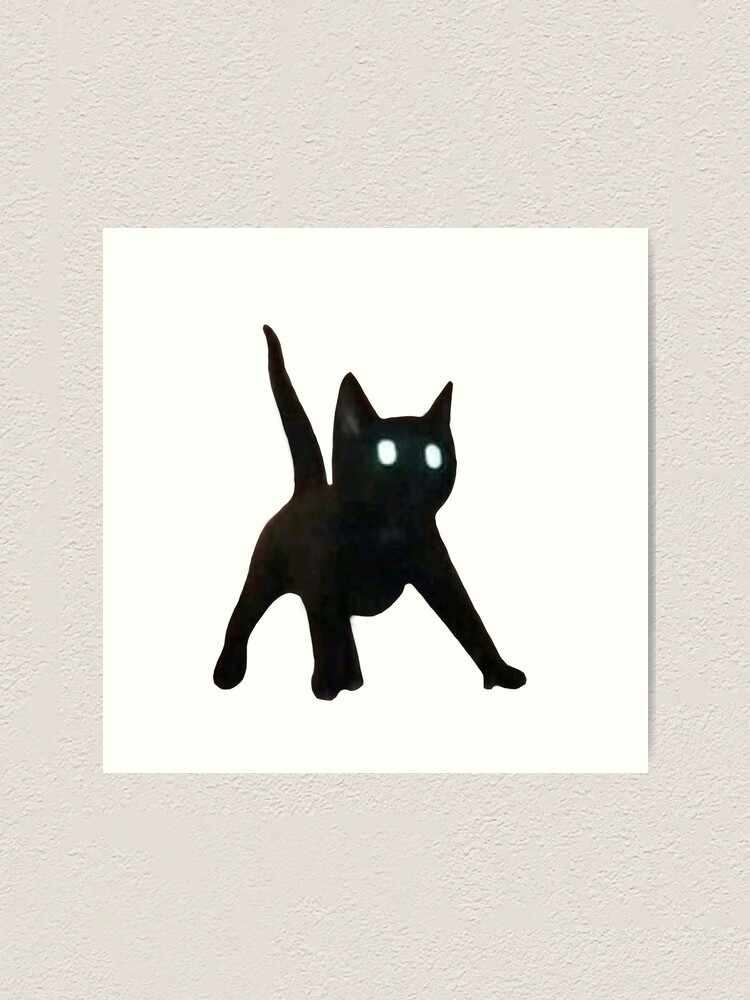 "Cursed black cat kitten meme" Art Print for Sale by baibiclub | Redbubble