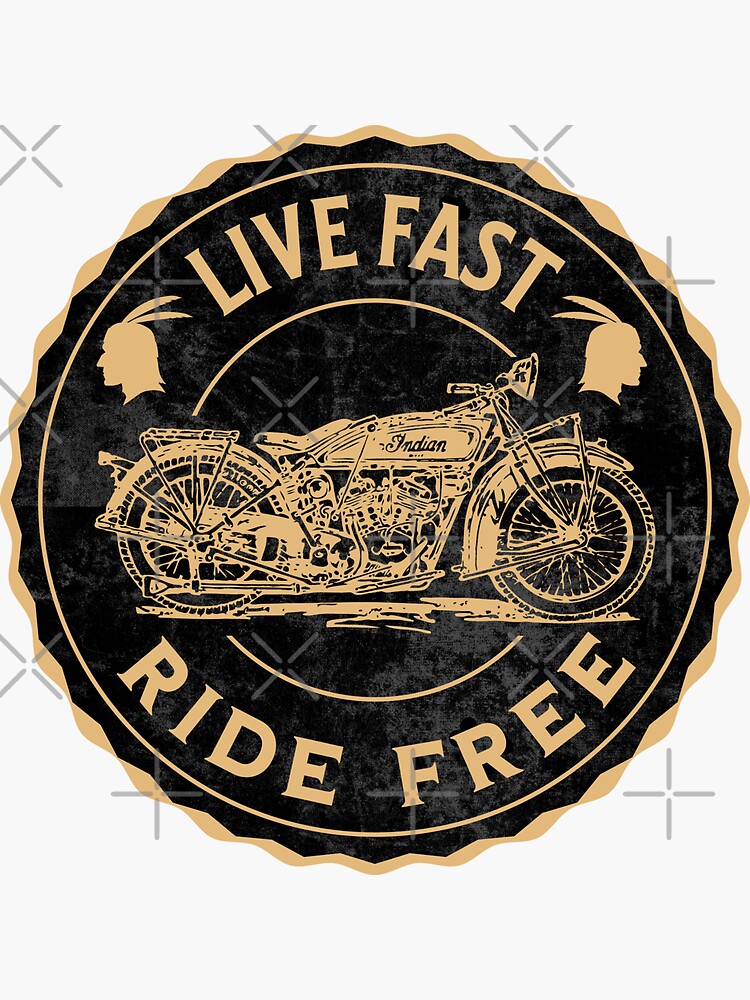 "Live Fast Ride Free Motorcycle" Sticker by CoolSkin | Redbubble