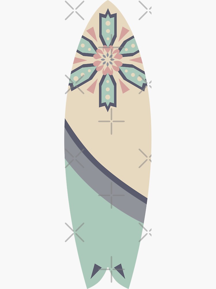 "Boho Surfboard" Sticker by StudioShine | Redbubble