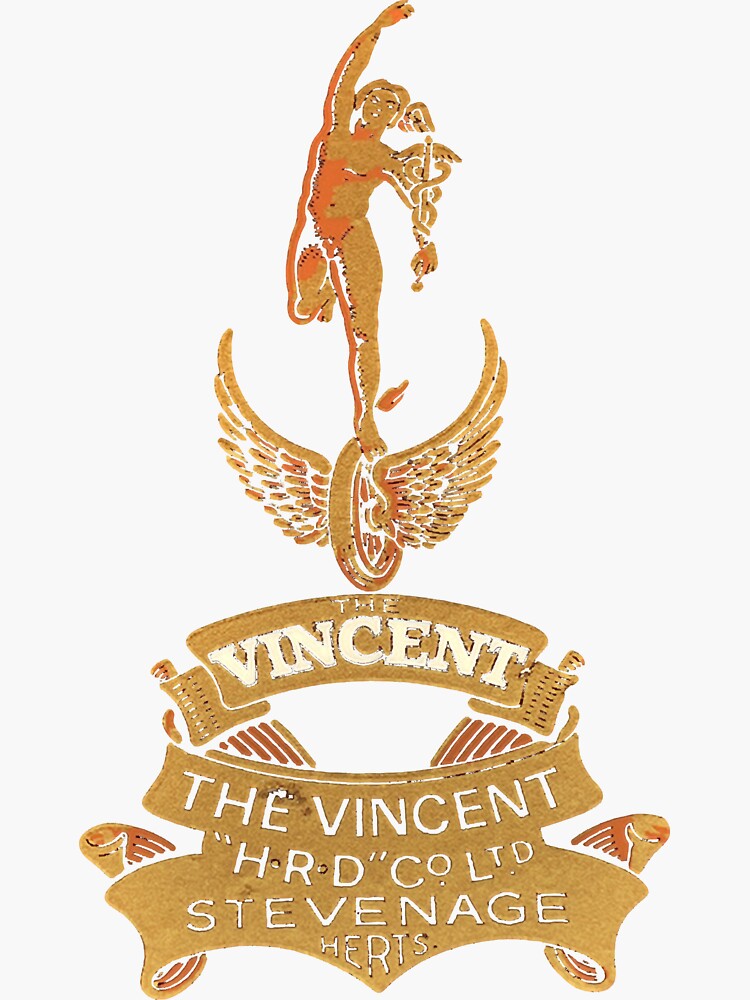 "Vincent motorcycle logo classic t shirt" Sticker for Sale by ...