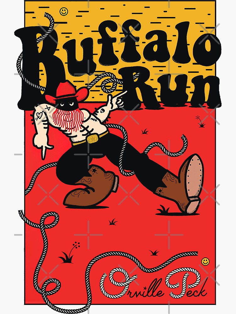 "Buffalo Run" Sticker by rychristian | Redbubble