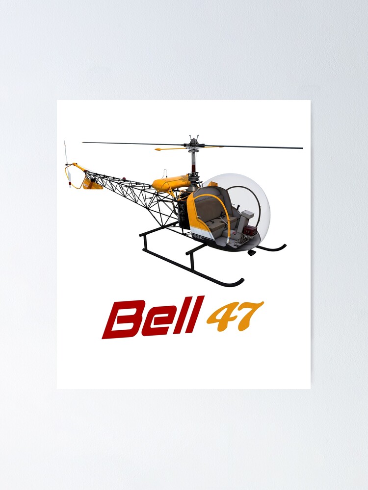 "Bell 47 helicopter" Poster for Sale by Msikdar | Redbubble