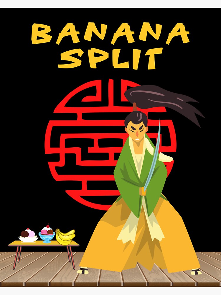 "Samurai Sword Banana Split Graphic Sticker" Sticker for Sale by podguy ...