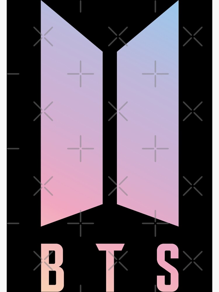 "Bts Logo (New) | Kpop Army bangtan K pop boys Pink Purple Blue ...