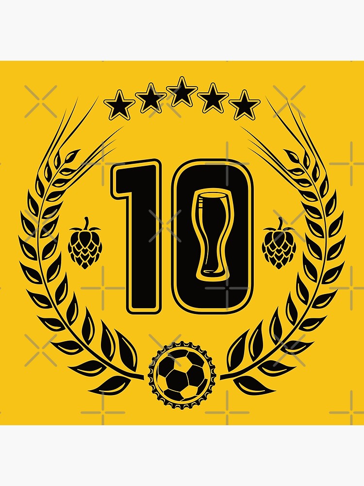 "Soccer Jersey No 10 Beer Glass (black)" Poster for Sale by dkasap ...