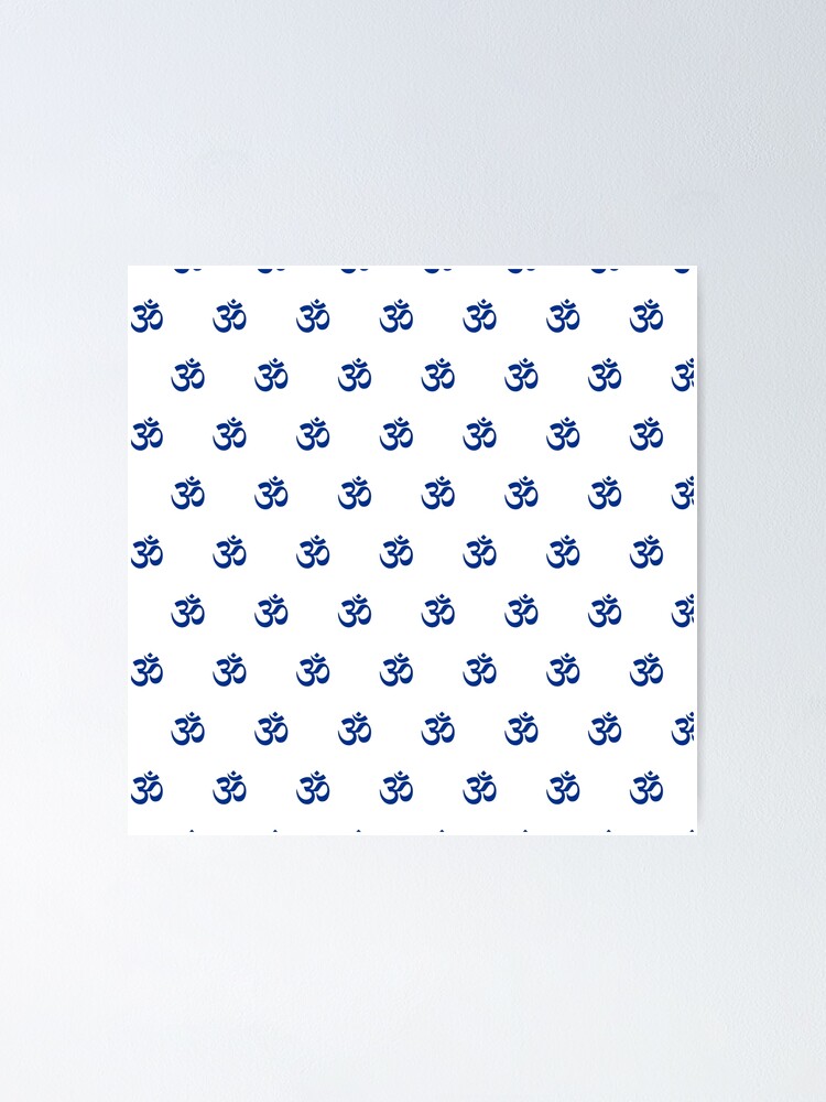 "Navy blue Om Symbol, Om Mantra Pattern" Poster for Sale by ...