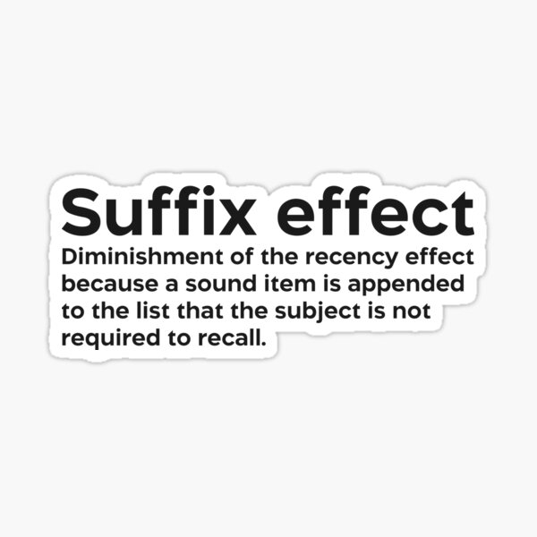 "Suffix effect black" Sticker by EdimQuotes | Redbubble