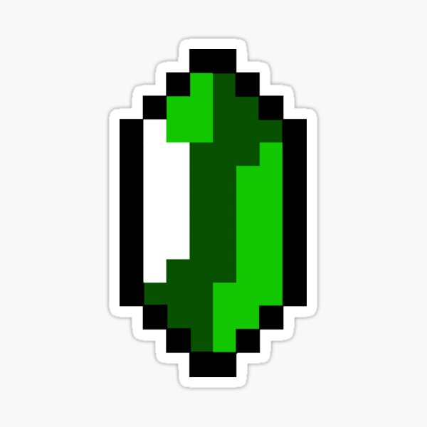 "Green Pixel Rupee" Sticker by throwbackgamer | Redbubble
