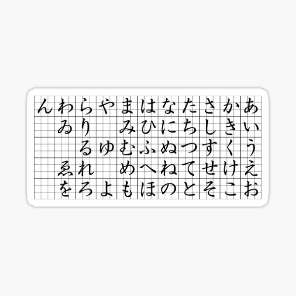 "Hiragana Japanese characters" Sticker for Sale by sizadel | Redbubble