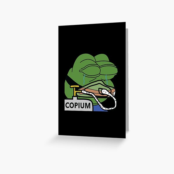 "Copium Emote High Quality" Greeting Card by SimplyNewDesign | Redbubble