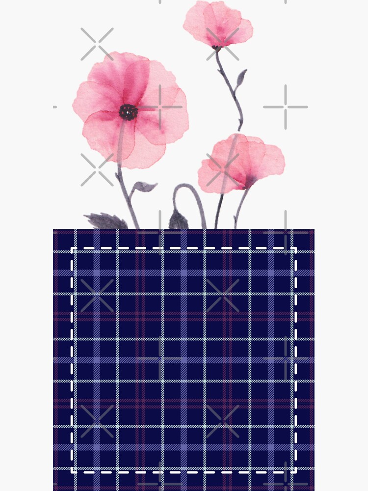 "Cheerful Check Pattern in Veri Peri & Navy" Sticker by Sershni | Redbubble