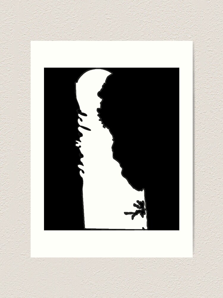 "cursive delaware outline " Art Print for Sale by readeneksearen ...