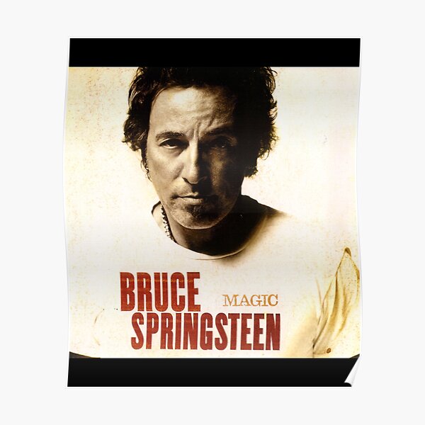 "Brúcé Spríngstéén Magic Album Cover T-Shirt Black" Poster by LFVEEMSN ...