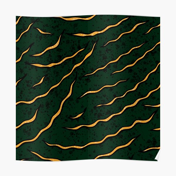 "Emerald green and yellow gold stripes pattern, thin zebra texture ...