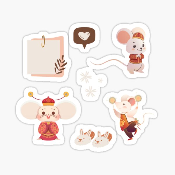 "Cute mice in clothes sticker pack" Sticker by beskrajem | Redbubble