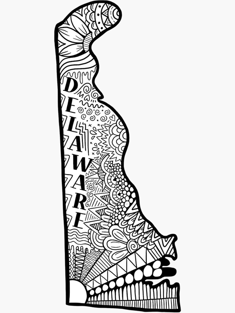 "Delaware State Doodle " Sticker by NurisaNaehman | Redbubble