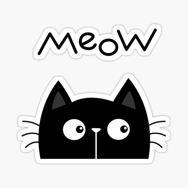 "Black Cat Meow" Sticker by ItsGFX | Redbubble