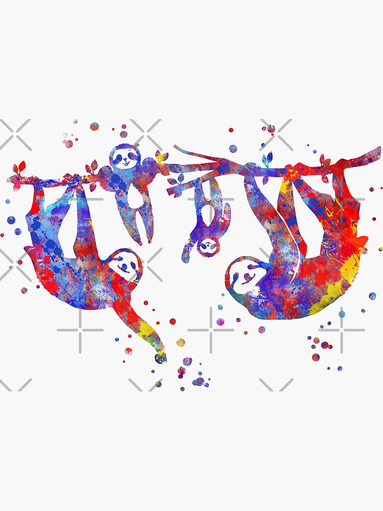 "Sloth family" Sticker by Rosaliartbook | Redbubble